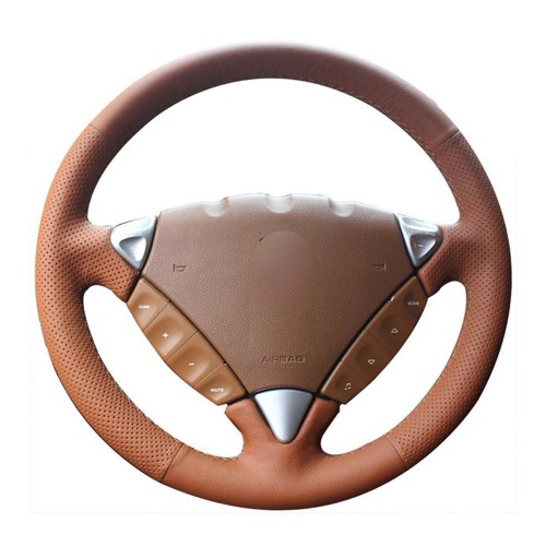 Loncky Auto Custom Fit OEM Orange Genuine Leather Car Steering Wheel Cover for Porsche Cayenne S 2003 2004 2005 2006 2007 2008 2009 2010 Porsche Cayenne Base 2008 2009 Accessories